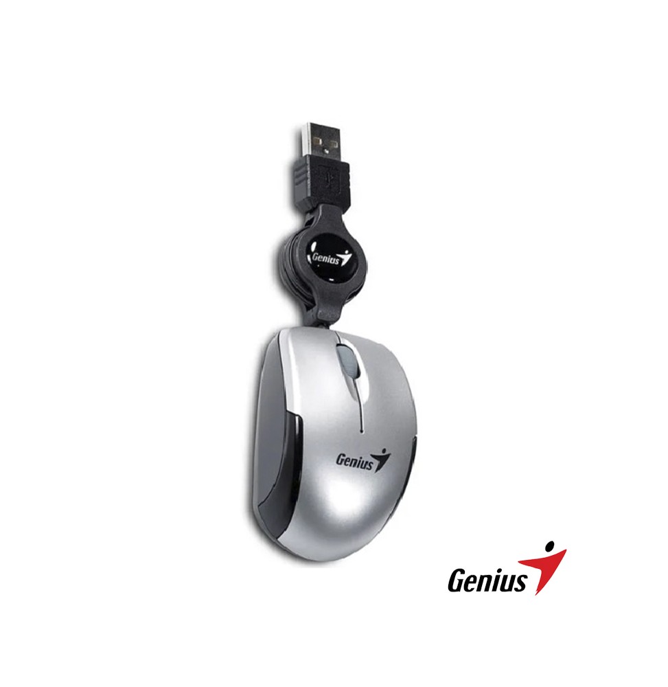 Mouse GENIUS Micro Traveler USB Cable Retráctil Gris