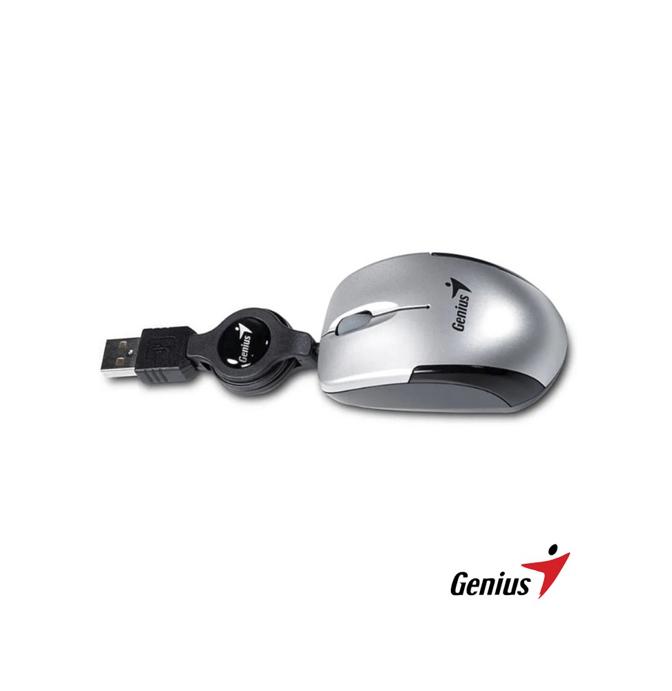 Mouse GENIUS Micro Traveler USB Cable Retráctil Gris